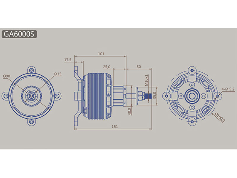 Бесколлекторный мотор Dualsky Xmotor GA6000.8S V2 Single Shaft ...