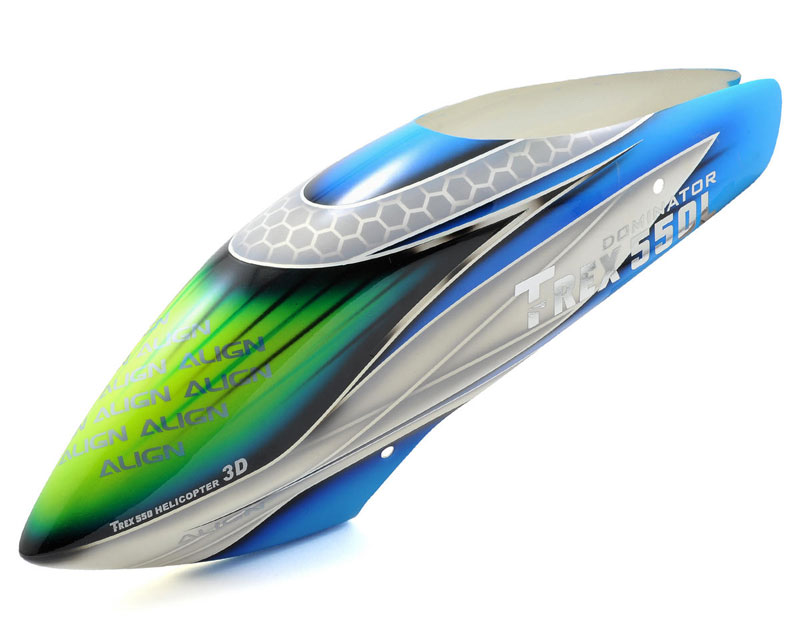 Капот крашенный Painted Canopy Green/Blue T-Rex 550L (HC5593T). Align ...