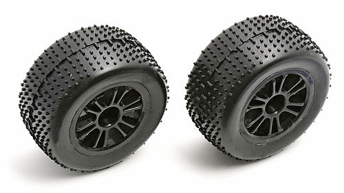 Колеса RC18 Standard Spoked Wheel Black with Mini-Pin Tire Mounted 2pcs ...